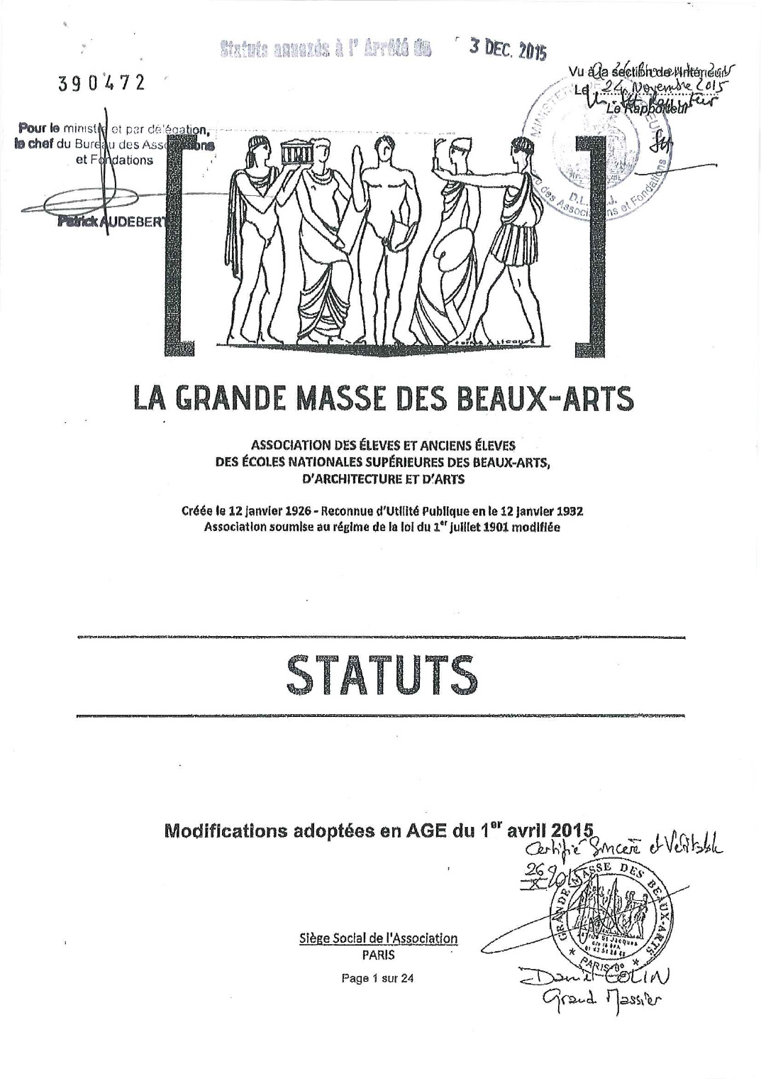 Statuts - Grande Masse des Beaux-Arts