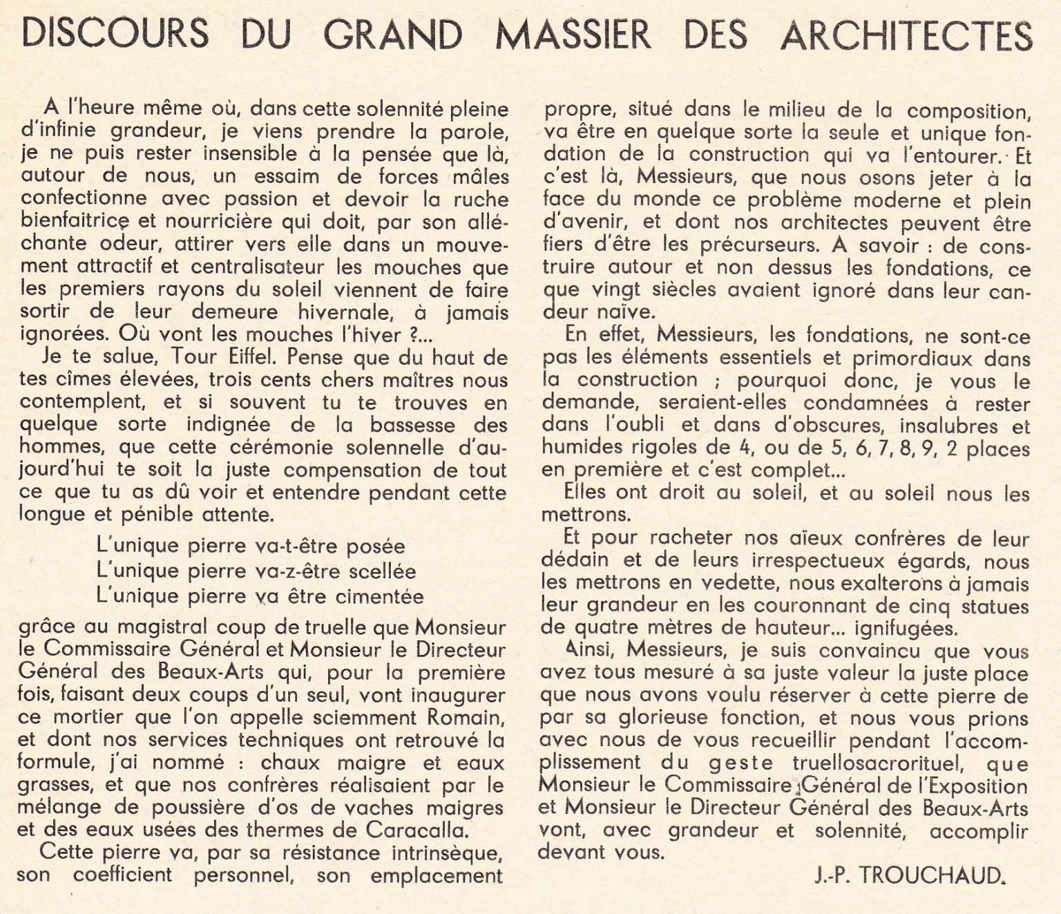Le pavillon de la Grande Masse des Beaux-Arts à l'exposition ...
